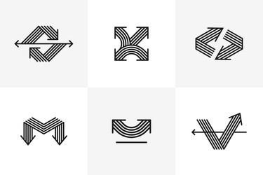 Arrow original logos set isolated pictogram Vector Image