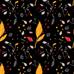 Autumn seamless pattern on a black background Vector Image