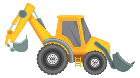Cartoon of boy on backhoe loader Royalty Free Vector Image