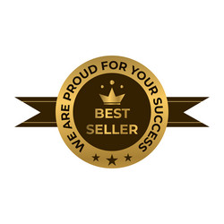 Best seller badge logo icon golden color Vector Image
