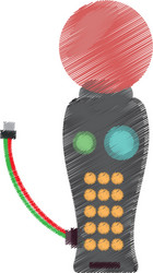 Vr motion controller connection outline Royalty Free Vector