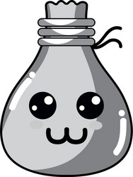 Line kawaii cute tender cloth bag Royalty Free Vector Image