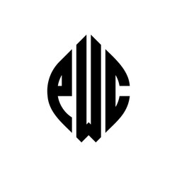 Pwc circle letter logo design Royalty Free Vector Image