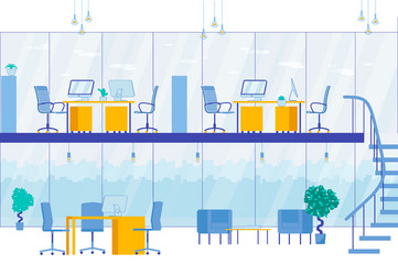 Modern office interiors 2x2 design concept Vector Image