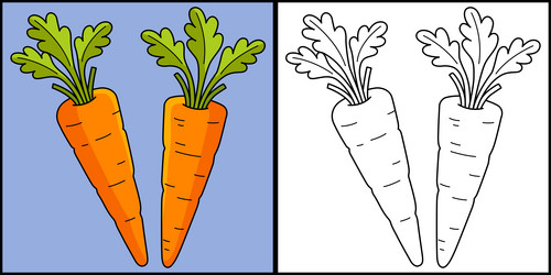 Carrots vegetable cartoon colored clipart Vector Image