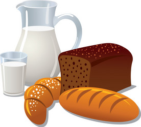 Group of different breads Royalty Free Vector Image