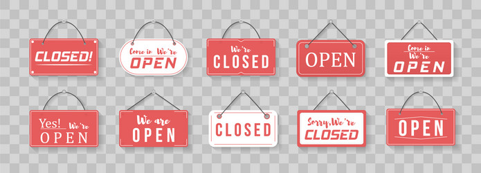 Open closed sign Royalty Free Vector Image - VectorStock