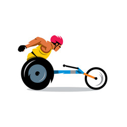 Wheelchair racing cartoon man Royalty Free Vector Image