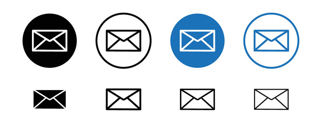 Email icon set mail message post symbol Royalty Free Vector