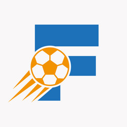 Letter f soccer logo football logo concept Vector Image