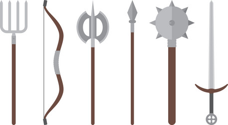 Medieval weapons ancient protection warrior Vector Image