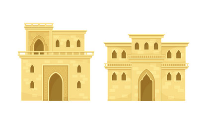 Ancient arabic mud houses traditional muslim Vector Image