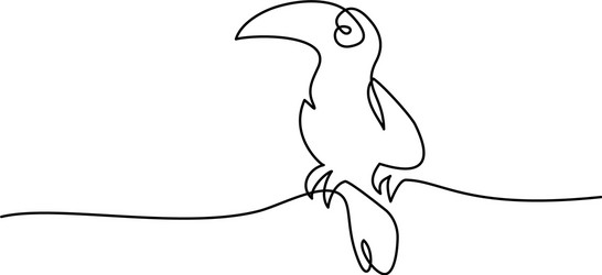 Silhouette of abstract color bird as line drawing Vector Image