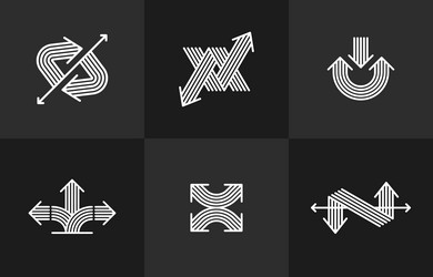 Arrow original logos set isolated pictogram Vector Image