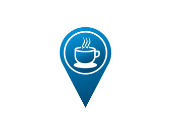 Big hot cup cafe warm coffee logo design Vector Image