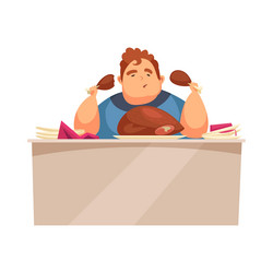 Gluttony flat concept Royalty Free Vector Image