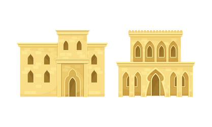 Ancient arabic mud houses traditional muslim Vector Image