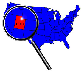 Utah state map and flag Royalty Free Vector Image