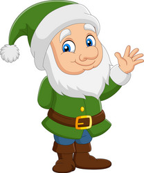 Cartoon funny happy dwarf posing Royalty Free Vector Image