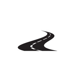 Road black icon on white background Royalty Free Vector
