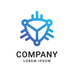 Creative smart security logo design with line art Vector Image