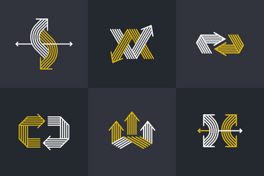 Arrow original logos set isolated pictogram Vector Image