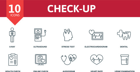 Health status icon set collection contain pack Vector Image