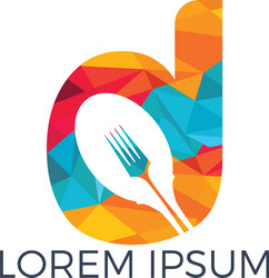 Letter d food logo template Royalty Free Vector Image