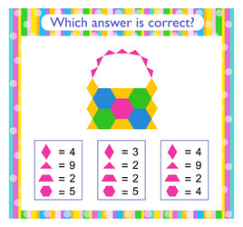 Math activity for kids find the correct answer Vector Image