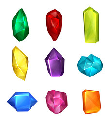 Set of realistic blue gems various shapes Vector Image