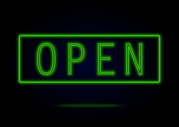 Vintage electric signboard with bright neon Vector Image