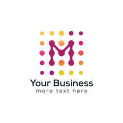 Colorful letter m shape logo modern fun identity Vector Image