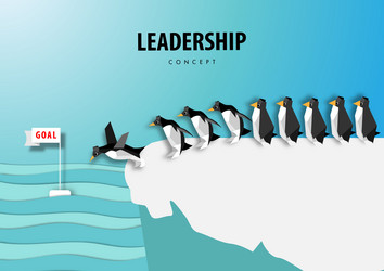 Leadership concept with leader of a group Vector Image
