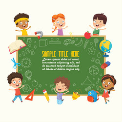 Children holding blank placard Royalty Free Vector Image