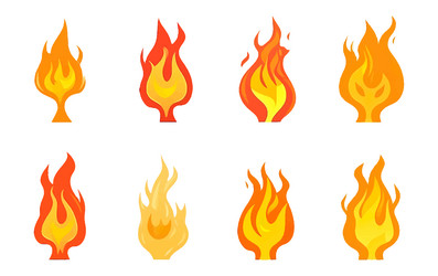 Ui set of a flash fire from Royalty Free Vector Image