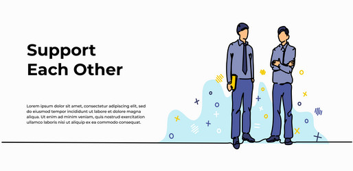 Businessman web banner of two men Royalty Free Vector Image