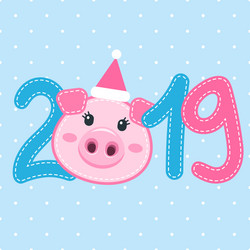 Education number for kids with 9 happy pig Vector Image