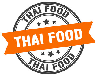 Thai food sticker sign on transparent Royalty Free Vector