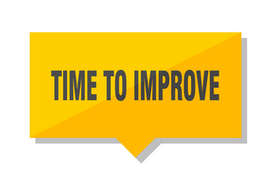 Time to improve sticker time to improve label Vector Image