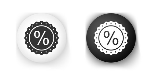 Black and white percent symbol discount icon Vector Image
