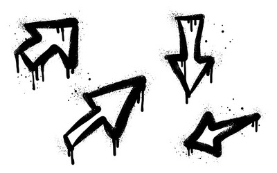 Collection of spray painted graffiti arrow Vector Image