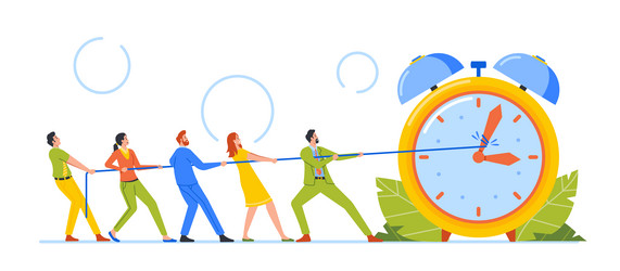 Orange time management realistic Royalty Free Vector Image