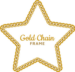 Golden chain square border frame rectangle wreath Vector Image