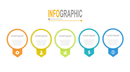 Infographic 5 steps circular template business Vector Image