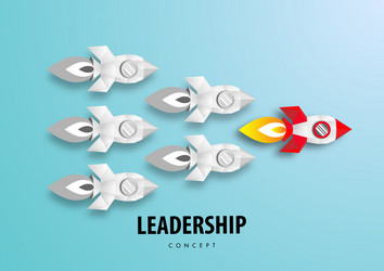 Leadership concept with leader of penguins Vector Image