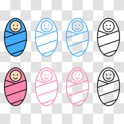 Baby wrapped in blanket Royalty Free Vector Image