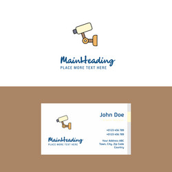 Flat cctv camera logo and visiting card template Vector Image