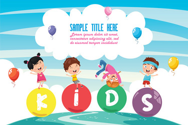 Kids colorful landscape Royalty Free Vector Image