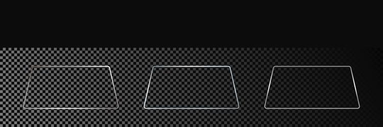 Silver glowing rounded trapezoid shape frame Vector Image