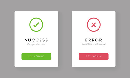 Success and error message ui banner design happy Vector Image